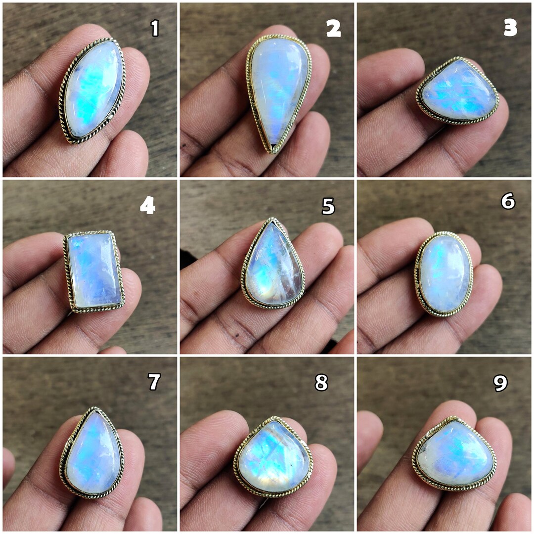 Lots of Grooved Moonstone Loose Stone, Stone With Brass Groove Frame ...