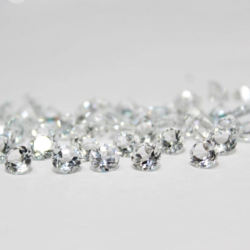 Natural White Topaz Faceted Cut Round 5 MM White Topaz - Etsy