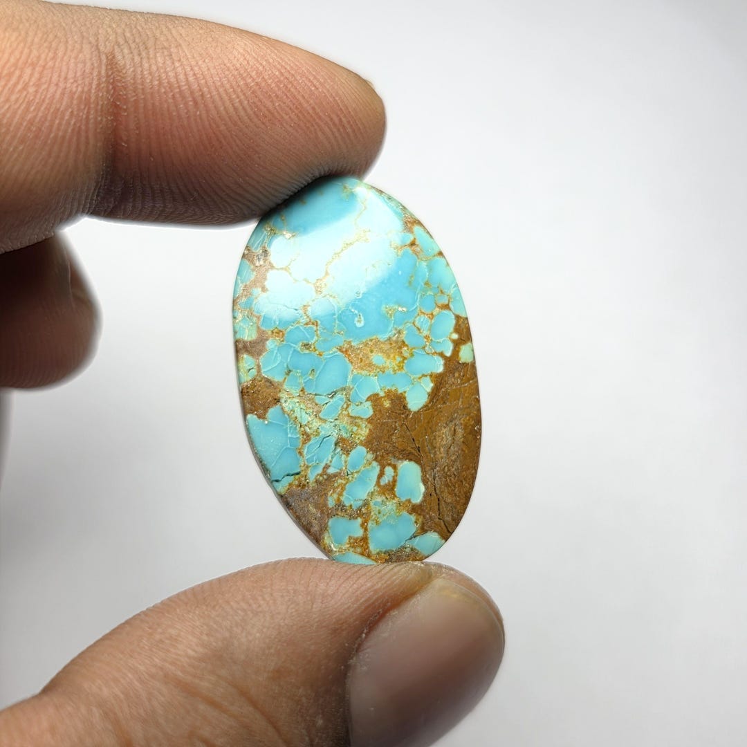 Number 8 Turquoise Cabochon: Turquoise Oval Shape Gemstone (27x14 MM ...
