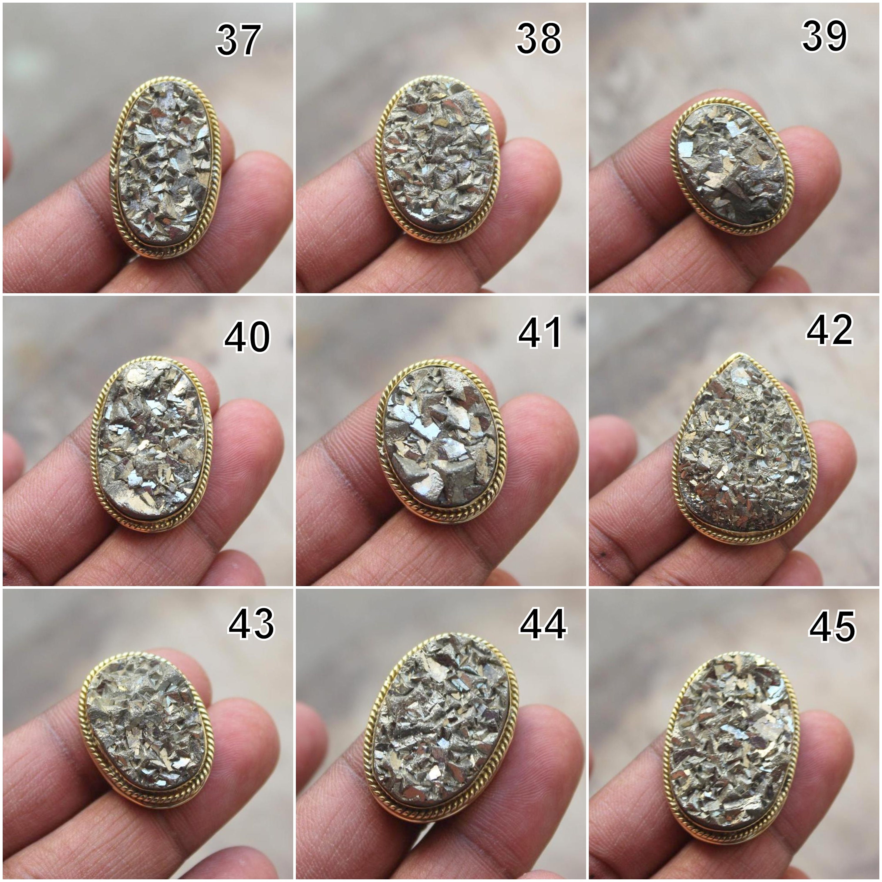 Updated Grooved Pyrite Loose Stone Stone With Brass Groove - Etsy