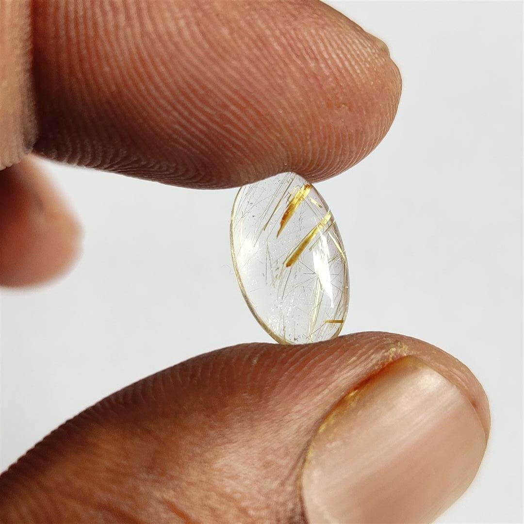 Brazilian Golden Rutile | Rutile Smooth Cabochon | Natural Golden ...