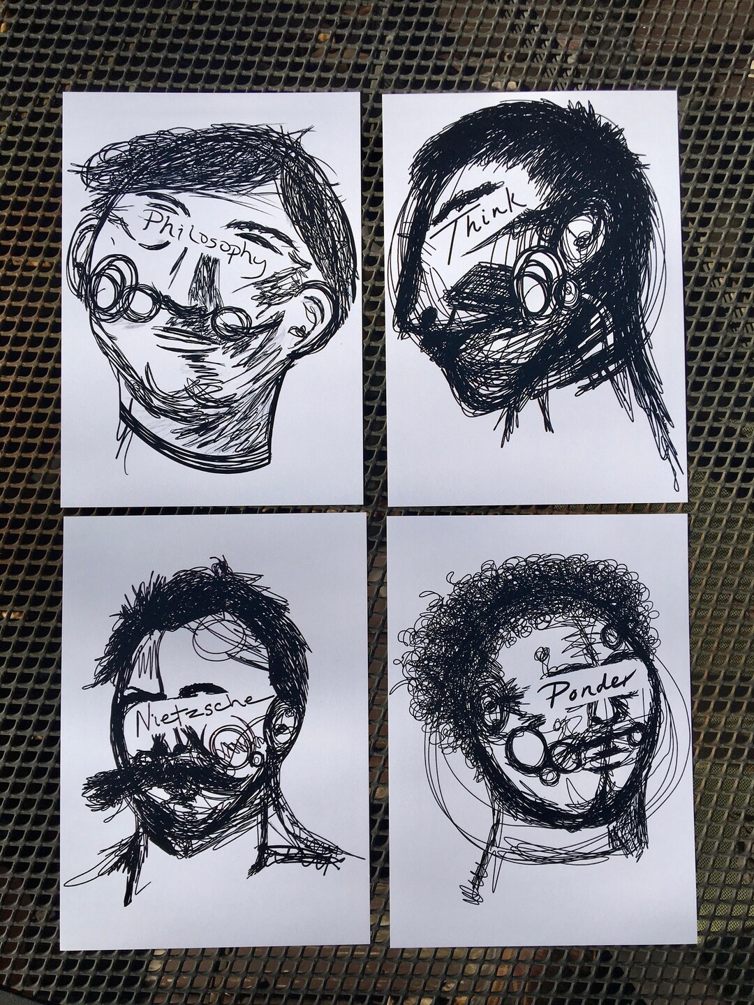 4 Prints Philosophy, Nietzsche, Think, and Ponder for Your Philosopher ...