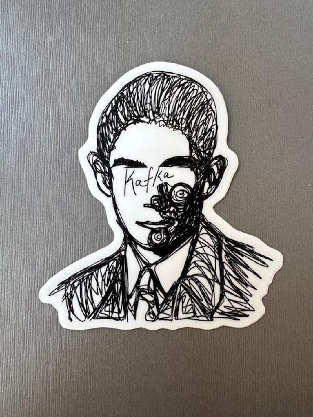 Kafka Line Art Waterproof Sticker - Etsy