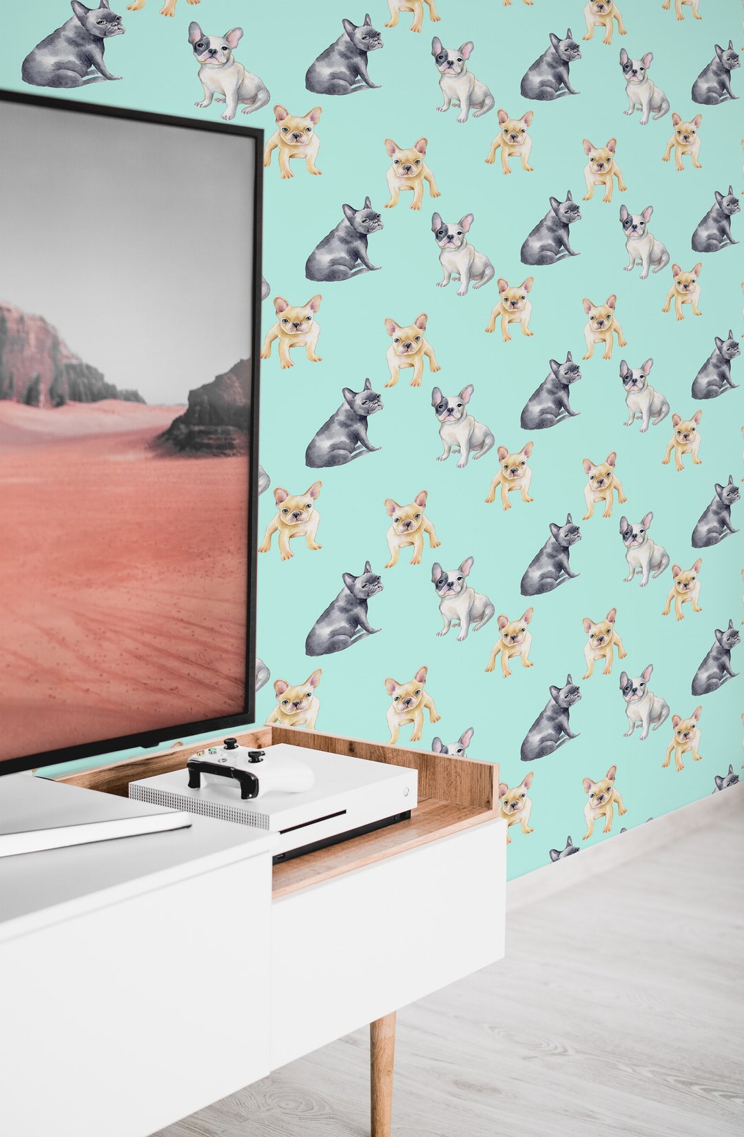 Blue Dog | Blue Dog Removable Wallpaper | Peel and Stick | #8 - Etsy