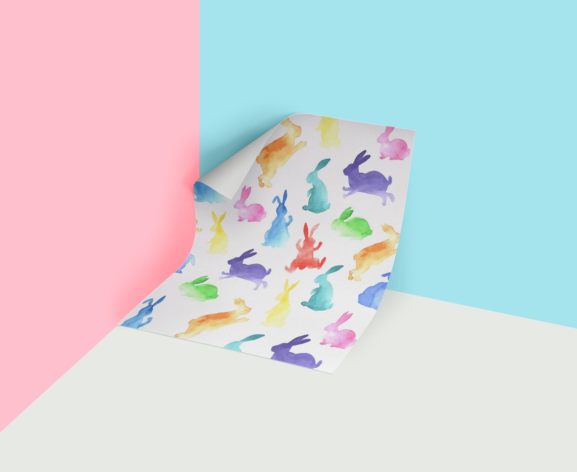 Color Rabbit Color Rabbit Removable Wallpaper Peel | Etsy