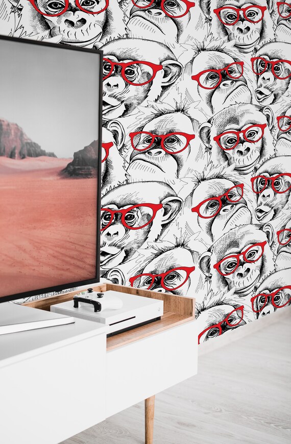 Monkey Monkey Removable Wallpaper Peel and Stick | Etsy