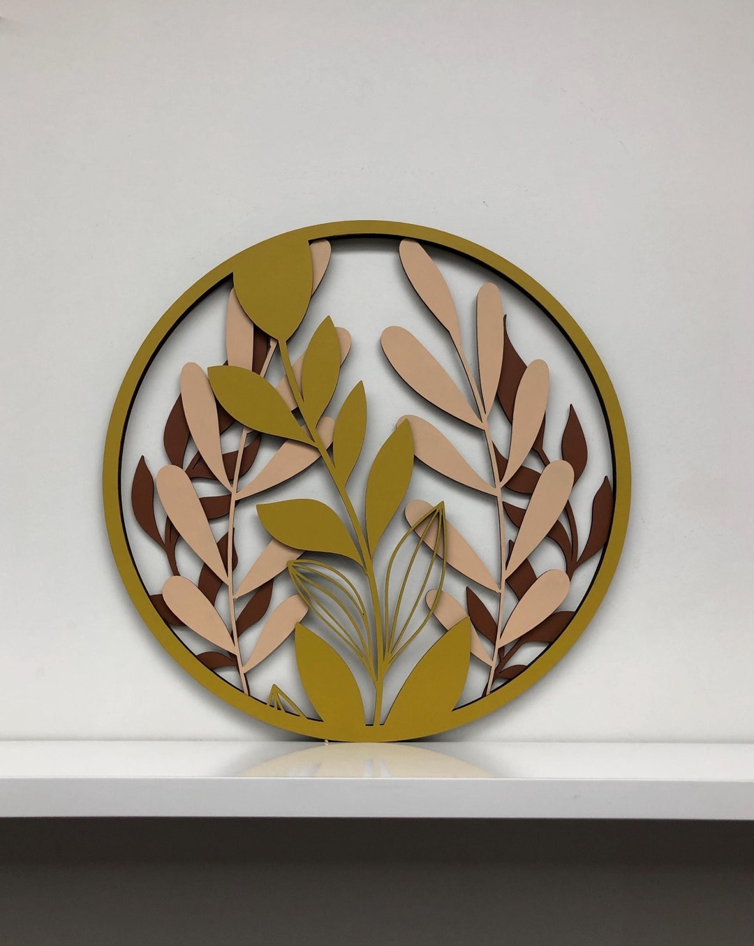 Leaves Multilayer Wood Wall Art, 3D Layered Wooden Art, Botanical Wood ...