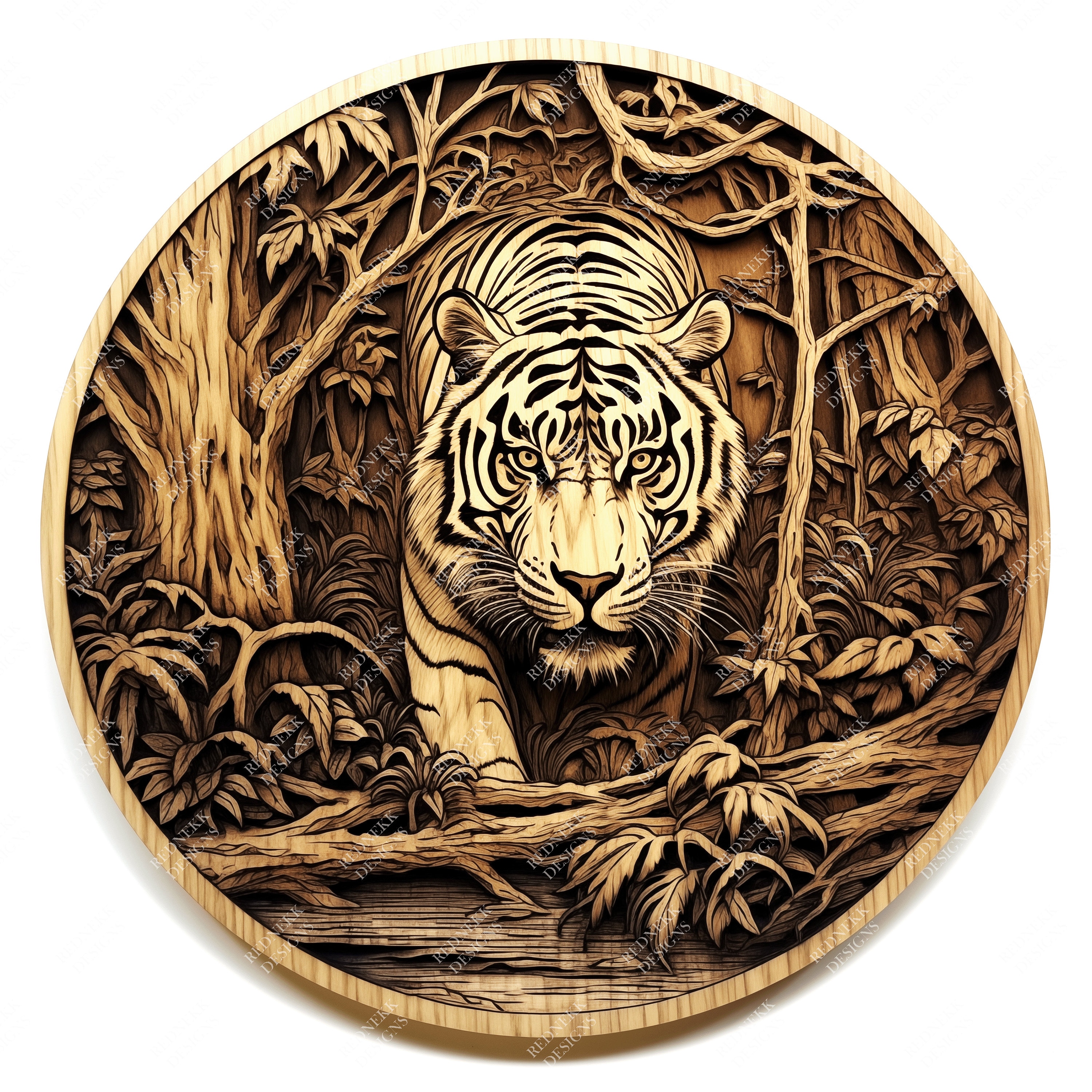 3D Illusion Tiger | Laser Engraving File PNG | Lightburn File | Tiger ...
