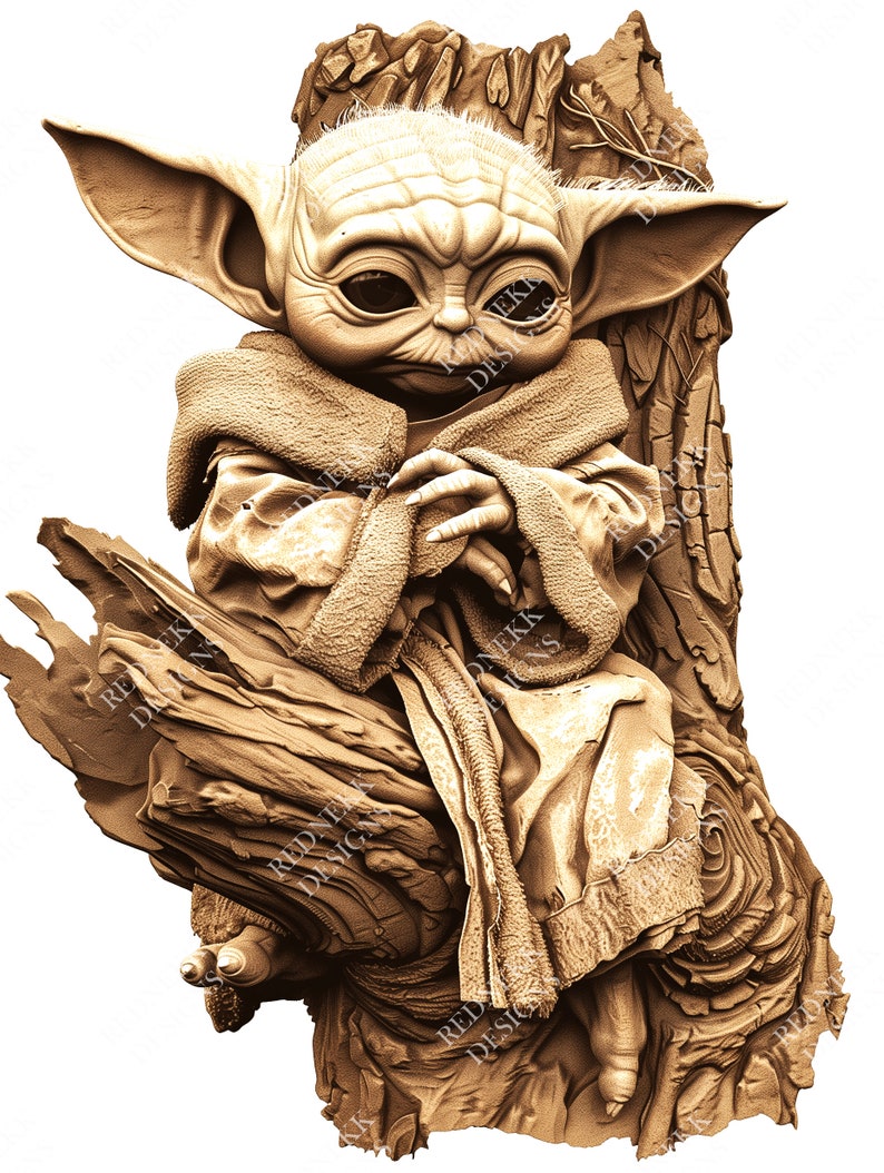 3D Illusion Yoda | Laser Engraving File JPG | Lightburn File | Yoda 03 ...