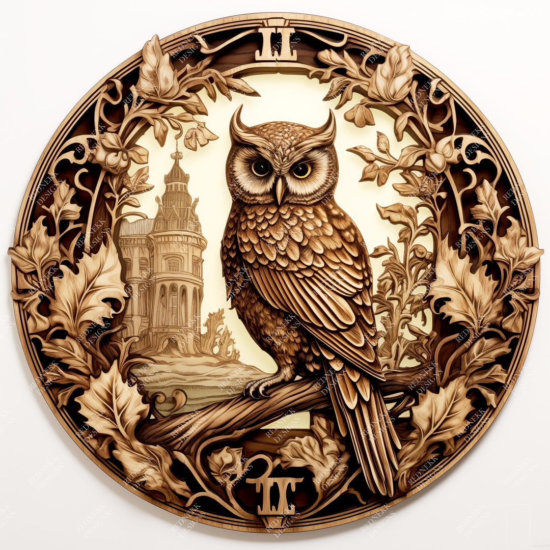 3D Illusion Owl | Laser Engraving File PNG | Lightburn File | Owl 04 - Etsy