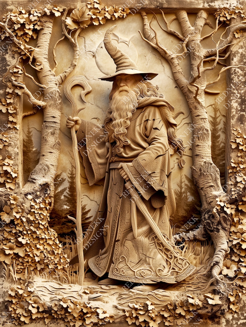 3D Illusion Wizard 01 | Laser Engraving File JPG | Lightburn File ...