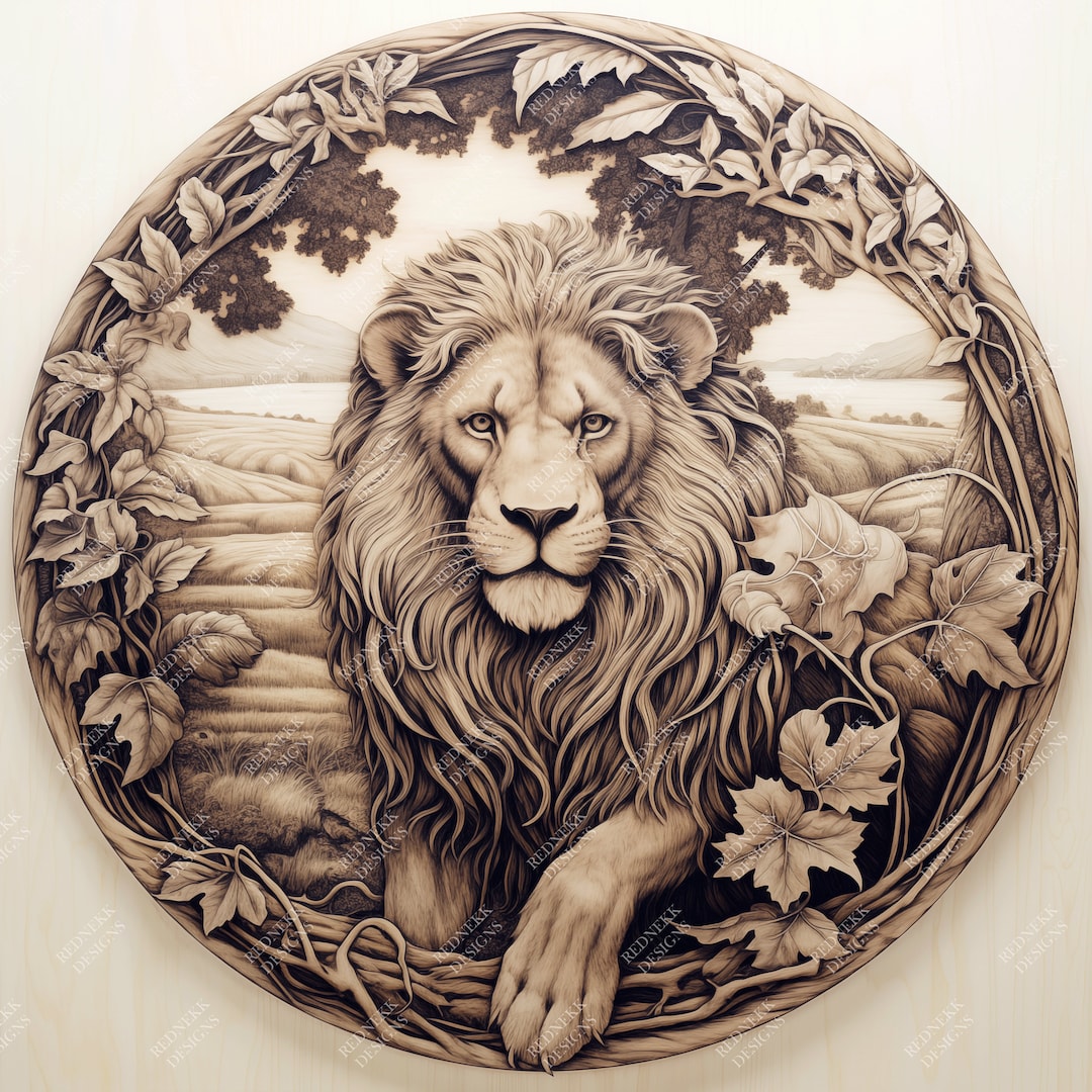 3D Illusion Lion | Laser Engraving File PNG | Lightburn File | Lion 01 ...