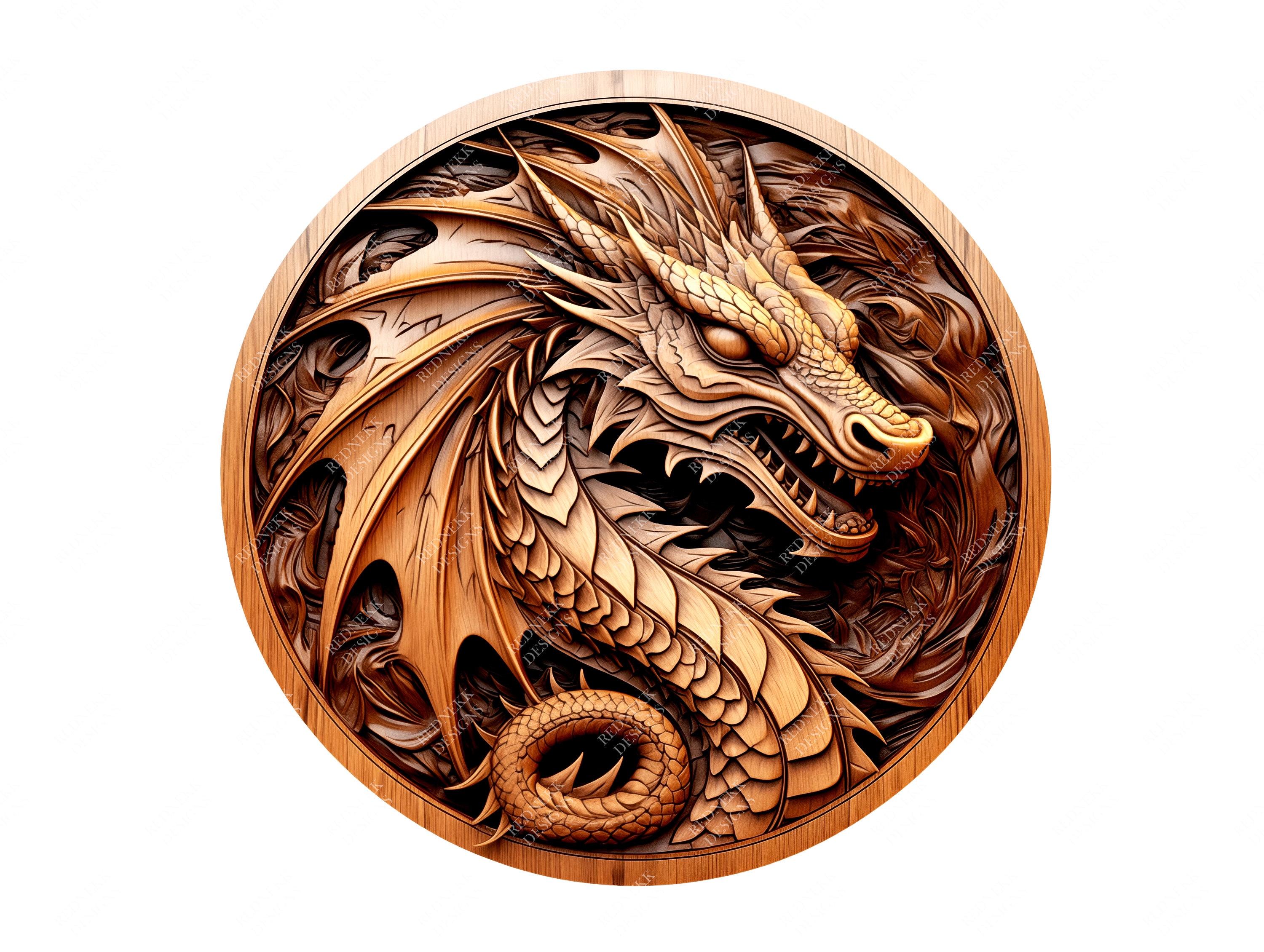 3D Illusion Dragon Laser Engraving File PNG Lightburn File Dragon 02 - Etsy