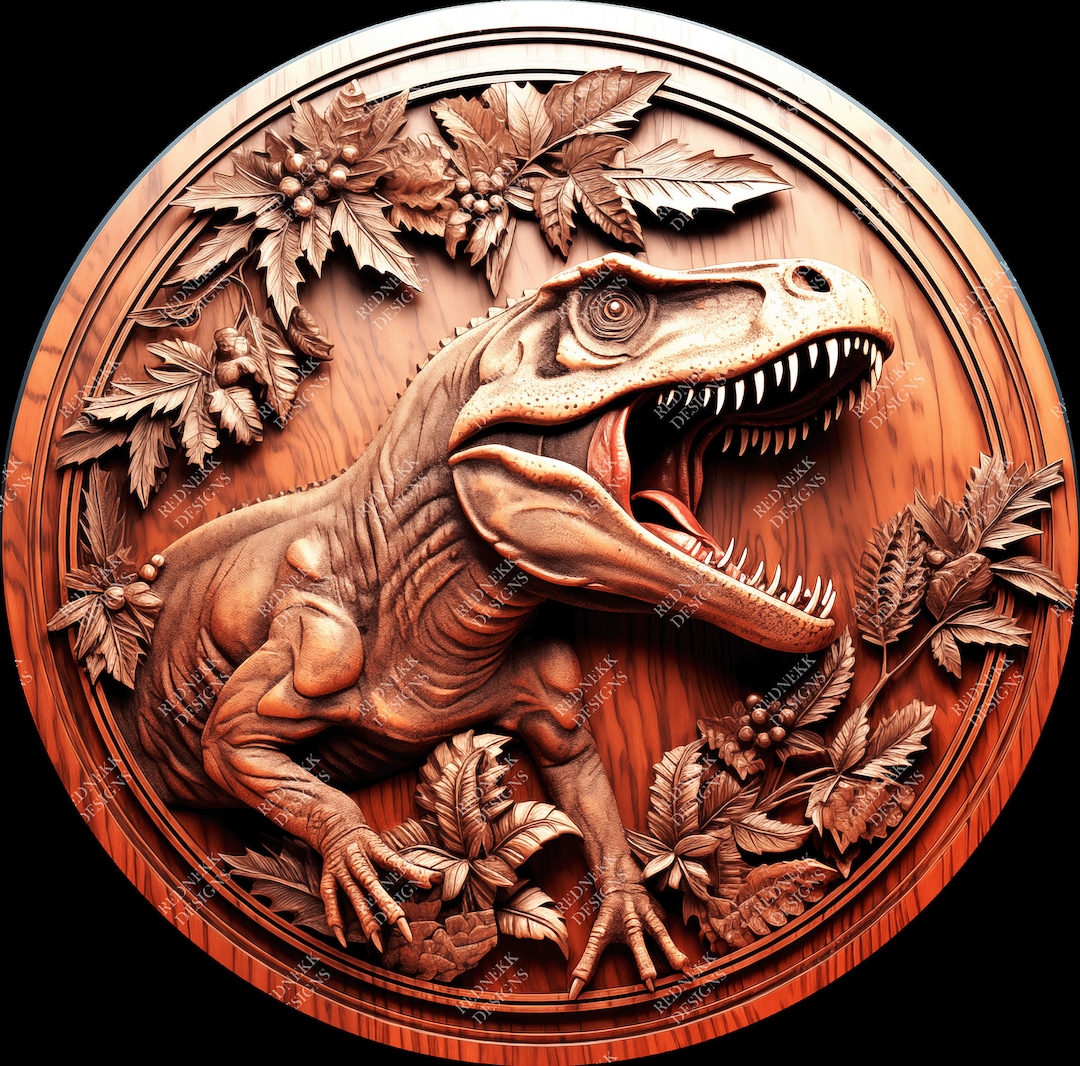 3D Illusion T-rex | Laser Engraving File PNG | Lightburn File | T-rex ...
