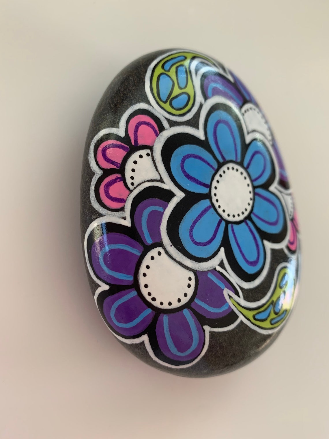 Flower Painted StoneFlower Stone PaintingFlower Painted | Etsy