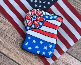 Flag Painted Rock - Etsy