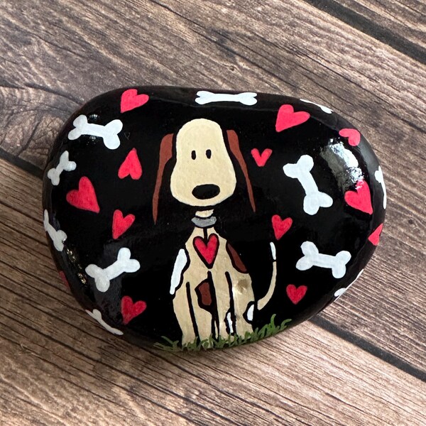 Dog Painting on Rock - Etsy