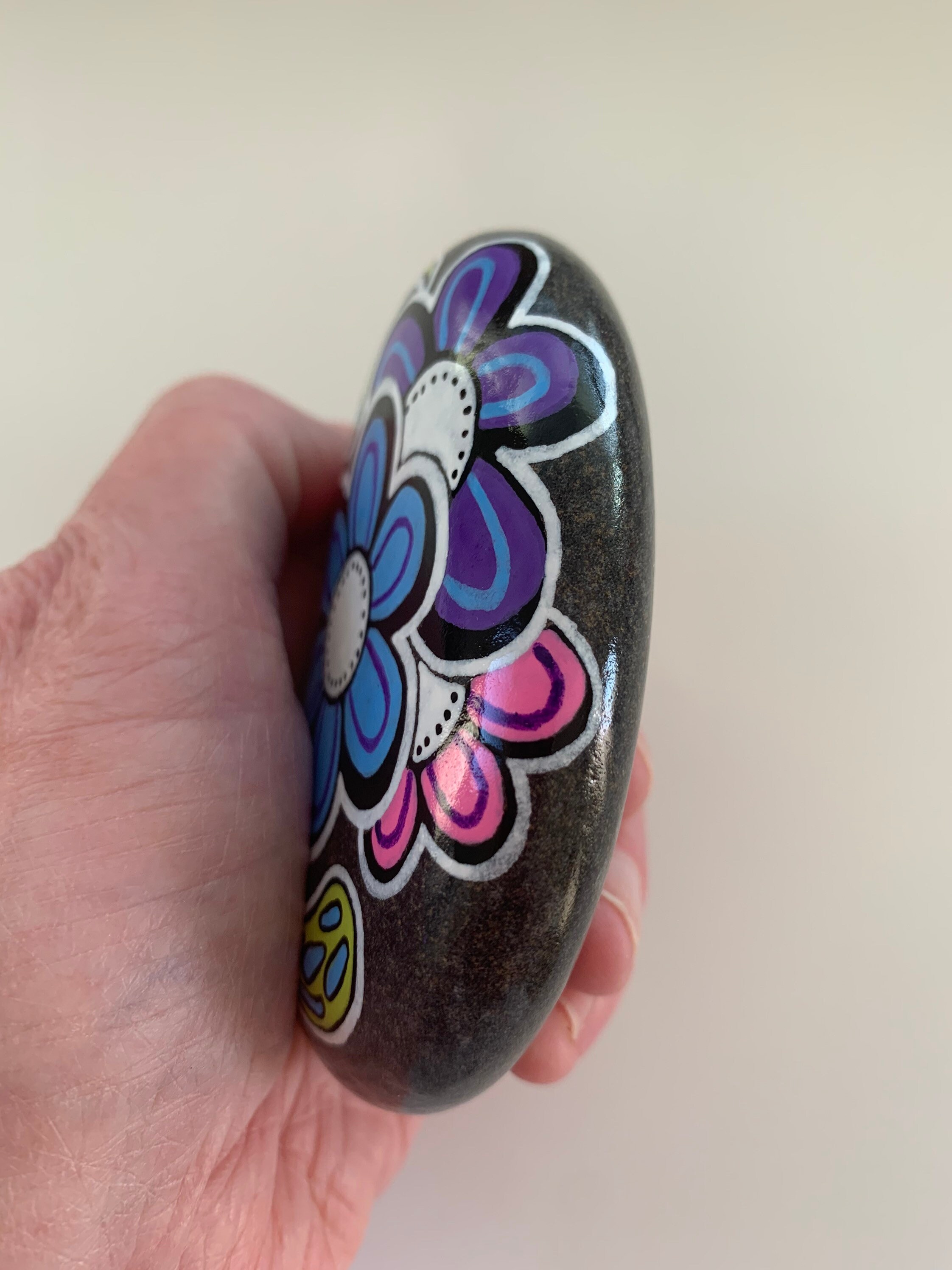 Flower Painted StoneFlower Stone PaintingFlower Painted | Etsy