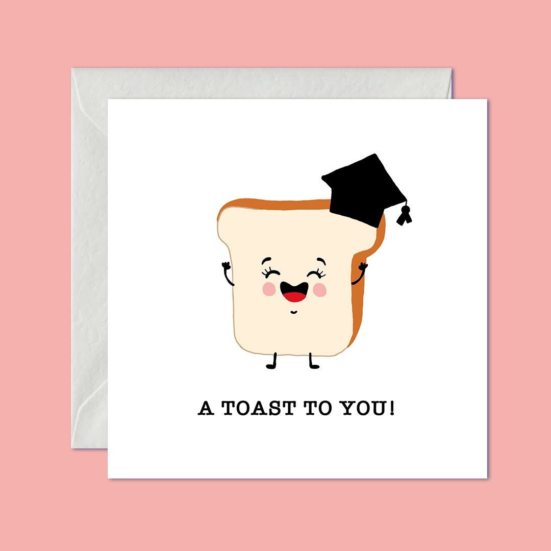 A Toast To You Graduation Greetings Card Congratulations | Etsy