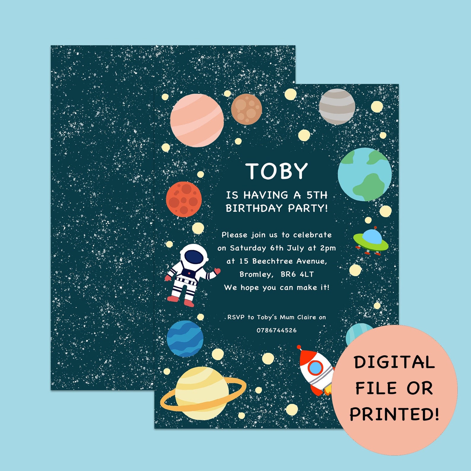 Space Themed Birthday Party Invitation Party Invitations For Etsy UK space-themed-birthday-party-invitation-party-invitations-for-etsy-uk