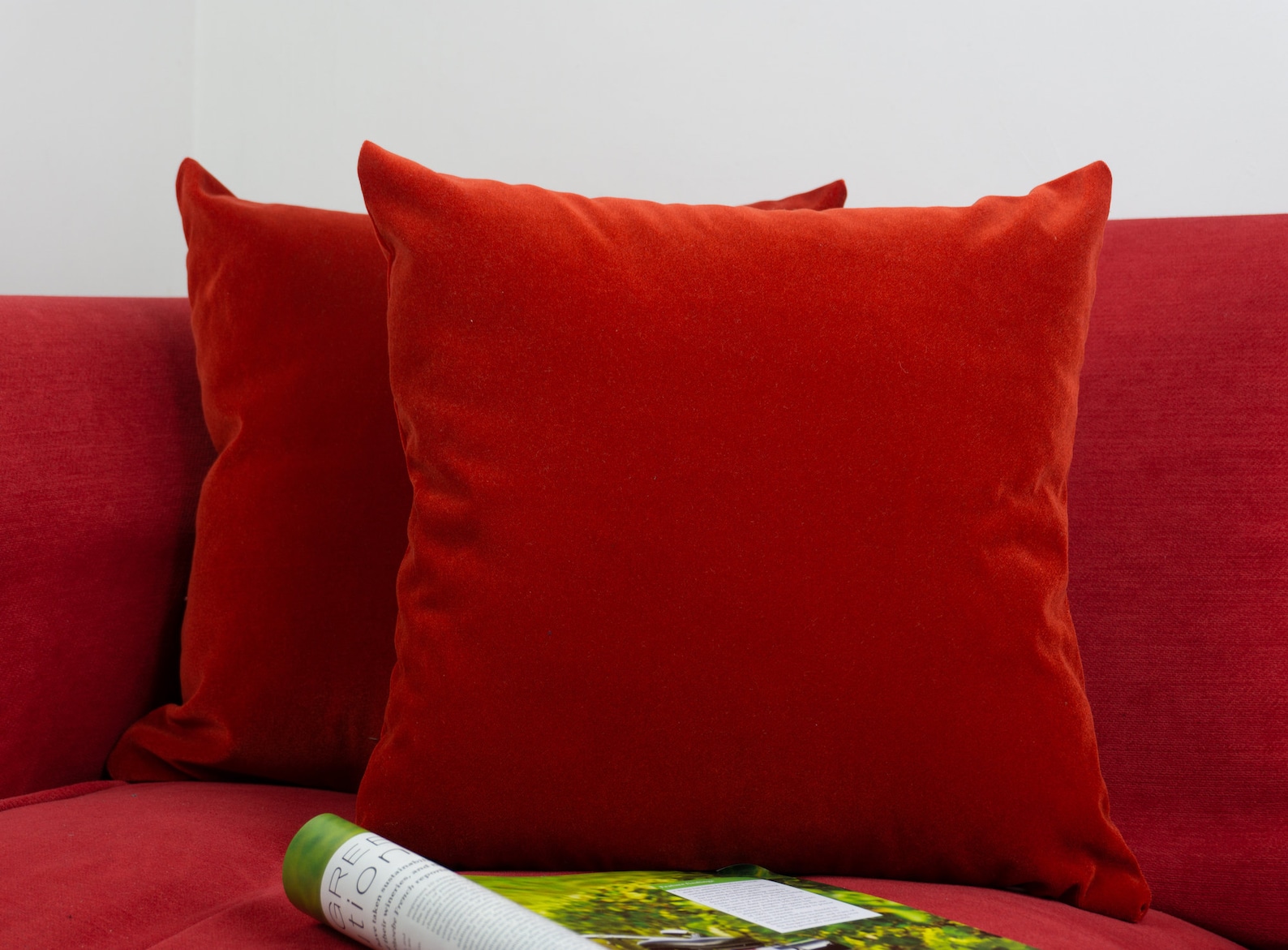 Handmade Velvet Tomato Red Cushion Cover Rust Red Pillow Cover Lumbar ...