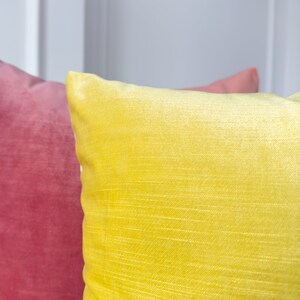 Velvet Lemon Yellow Cushion Cover I Yellow Plus Velvet Throw Pillow ...