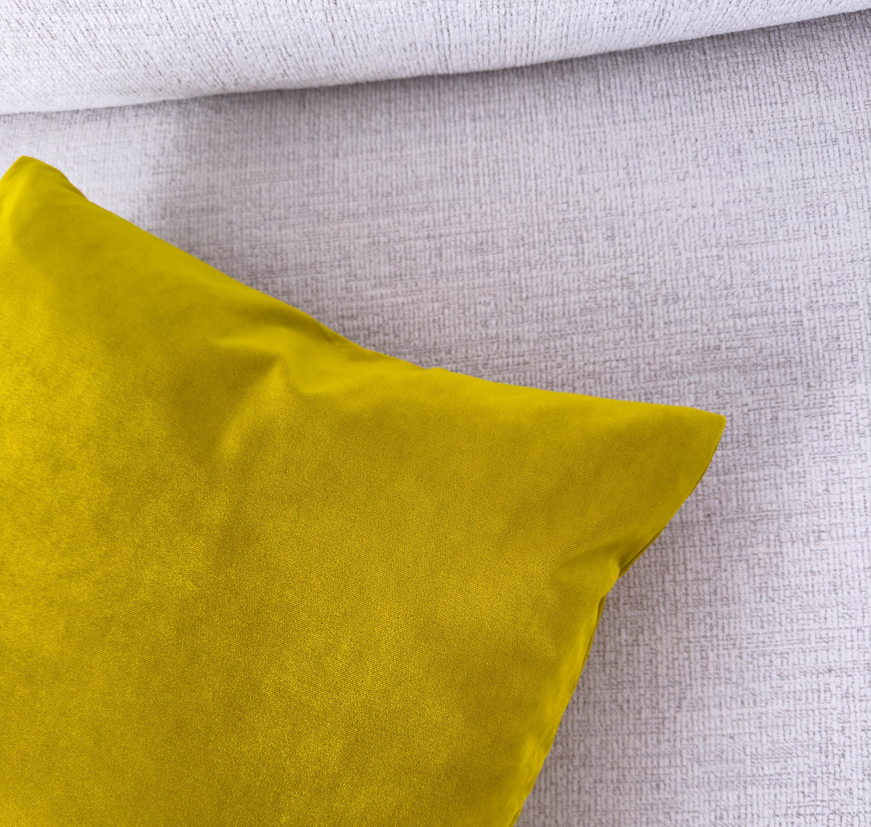 Premium Gold Velvet Scatter Cushion Cover Lemon Yellow Throw Pillow ...