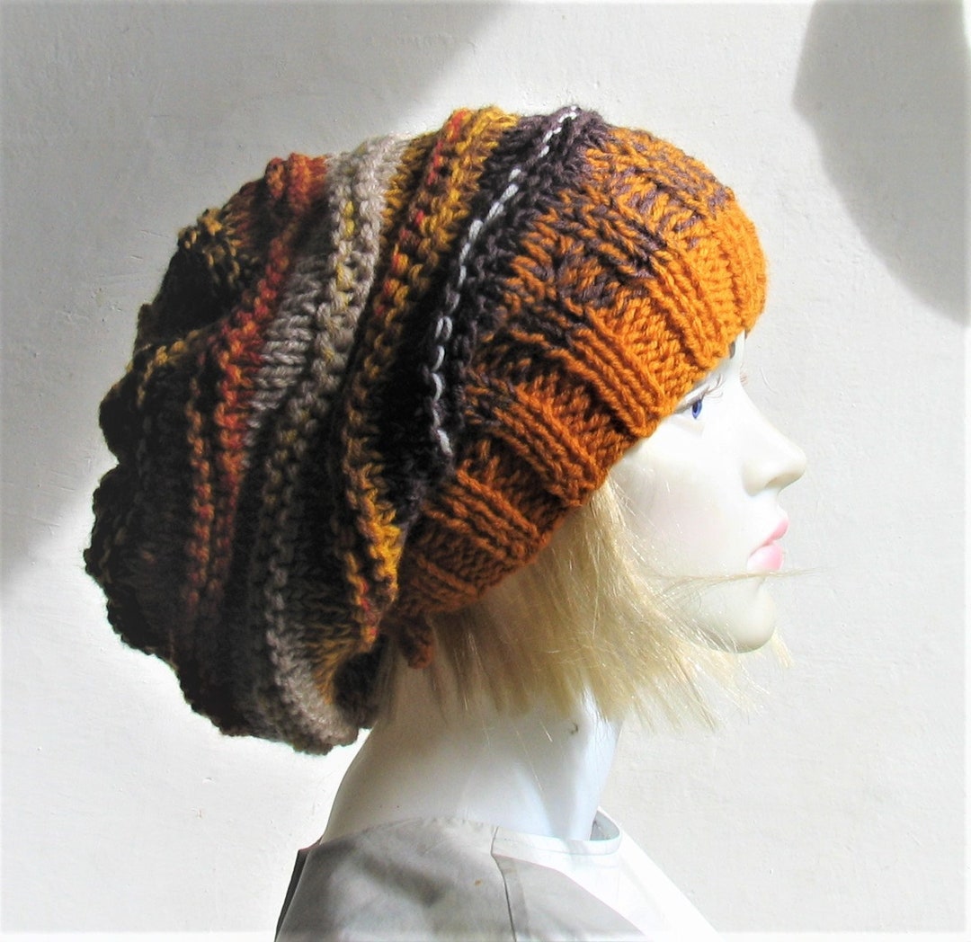 Extra Large Slouchy Dreads Beanie Hand Knitted Dreadlock Hat Women Men ...