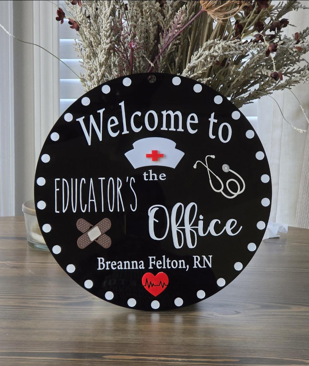 Office Welcome Sign. Nurse Office Sign. Door Sign. Custom Signs ...