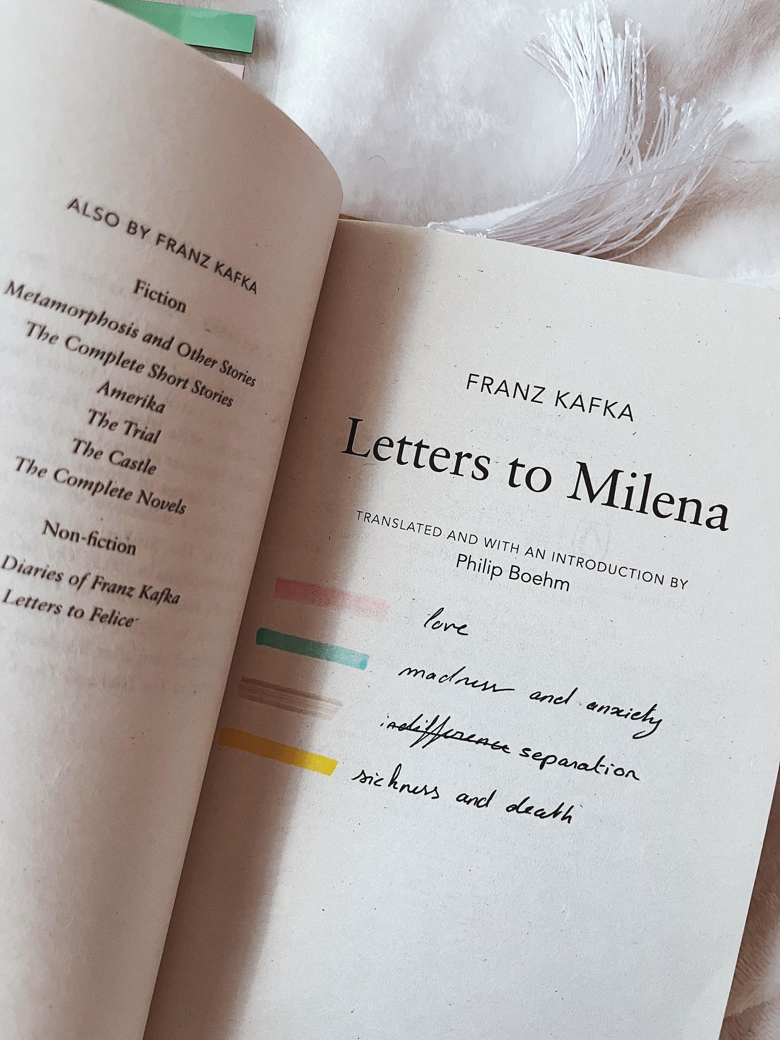LETTERS TO MILENA by Franz Kafka Annotated Books Custom Annotated Books Personalized Books ...