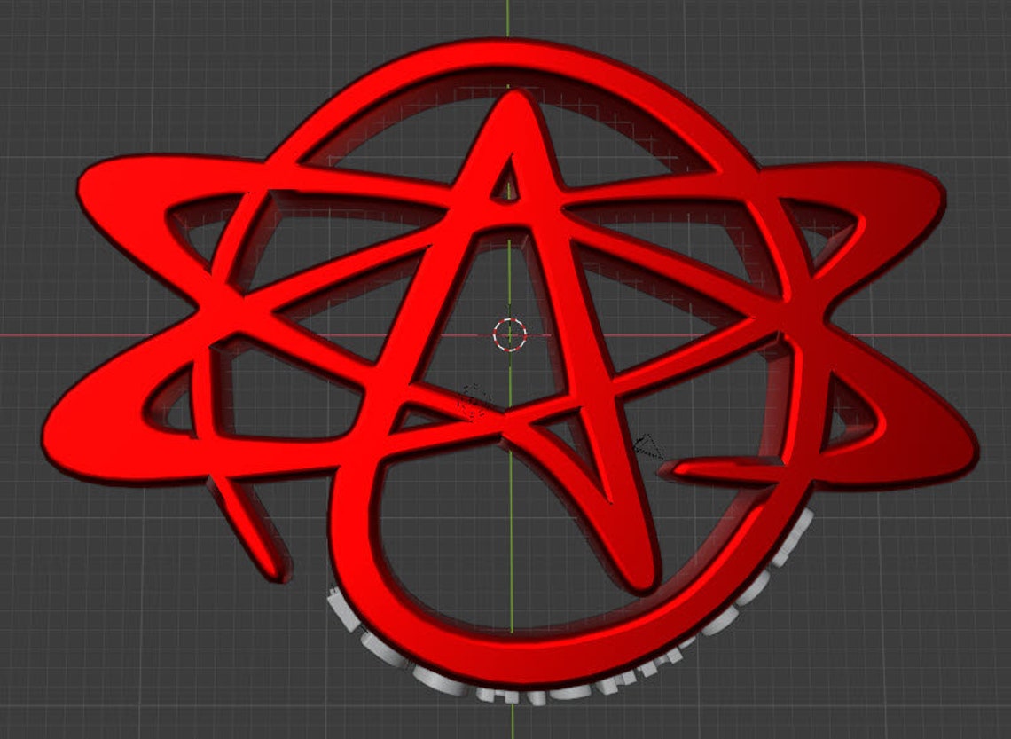 Atheist Atom Symbol Necklace Pendant Jewelry Translucent Cherry Red 3D ...