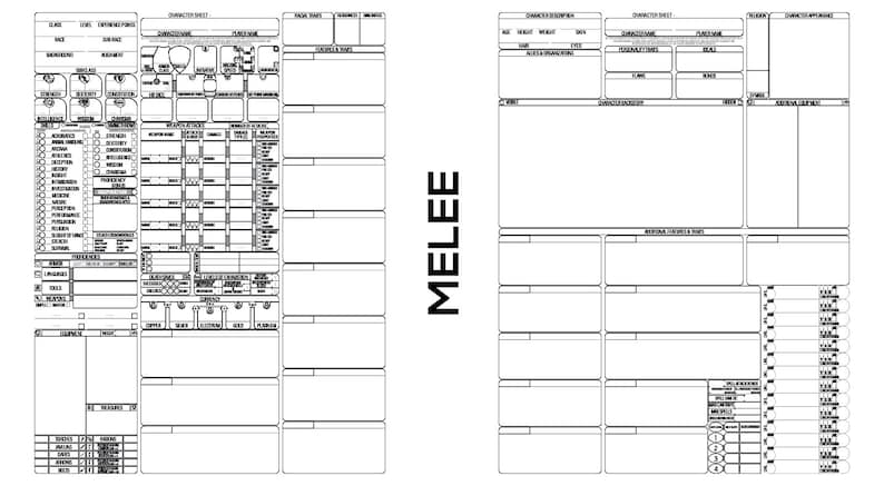 Character Sheet 5e: General Edition - Etsy