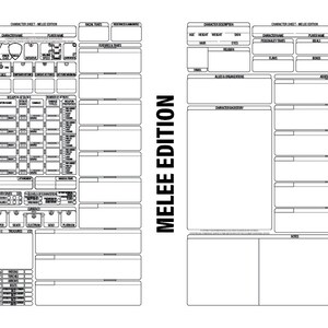 2020 Character Sheets: Five Sheet Edition - Etsy