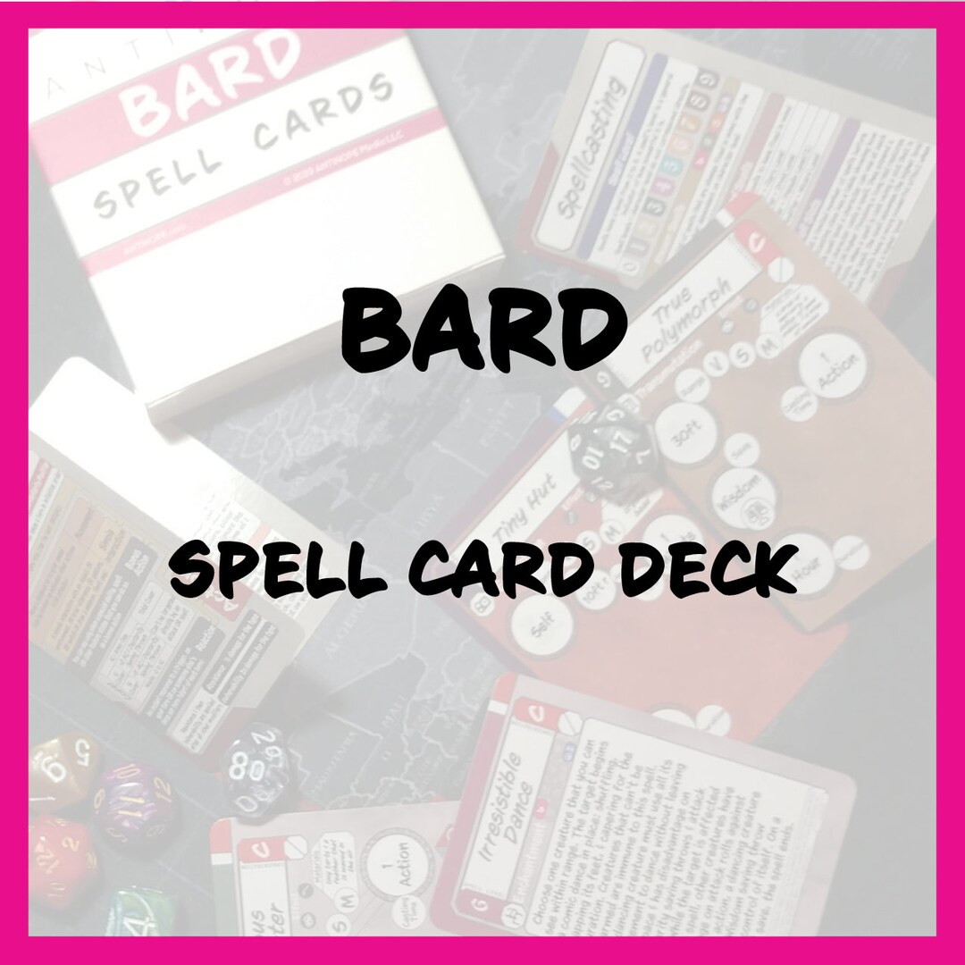 Bard Spell Cards 5e SRD - Etsy