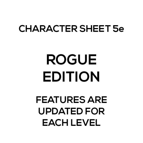 Rogue Character Sheet D&D 5e - Etsy
