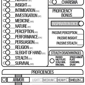 2020 Character Sheets: Five Sheet Edition - Etsy
