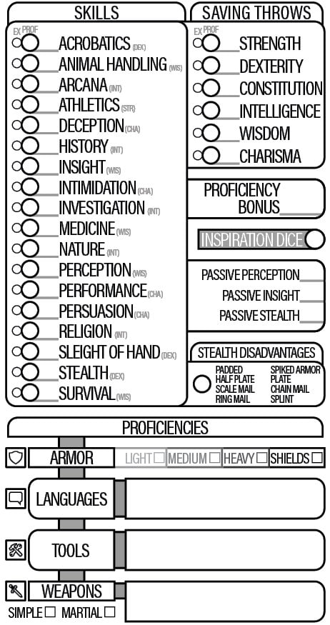 2020 Character Sheets: Five Sheet Edition - Etsy
