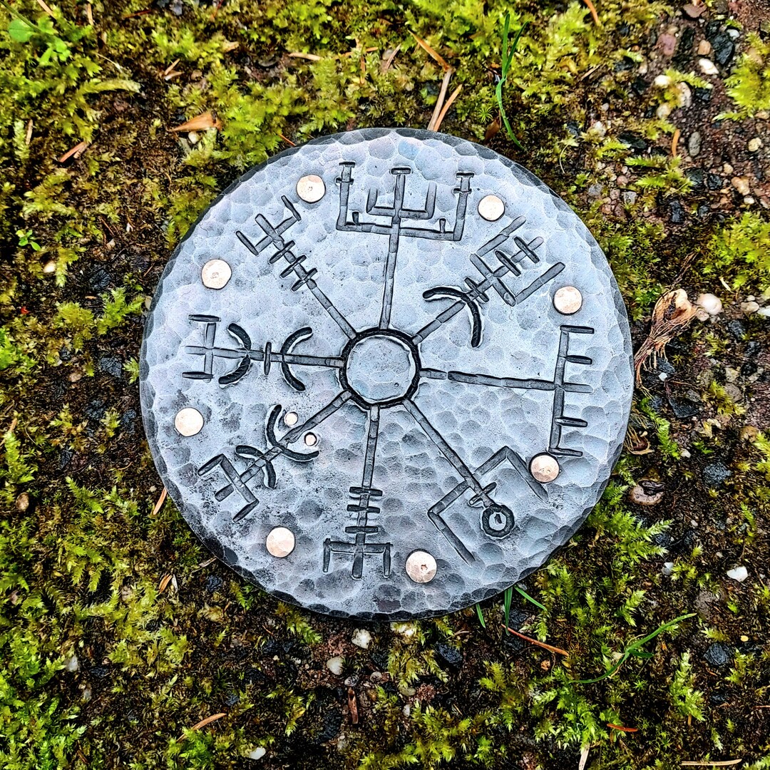Vegvisir - Forged Rune Plate - Large Altar Piece - Etsy