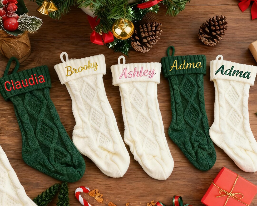 Custom Embroidered Christmas Stockings With Personalized Monogrammed ...