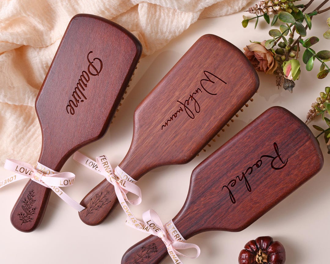 Personalized Bamboo Comb,custom Bridesmaid Hair Comb,bridesmaid Gift ...