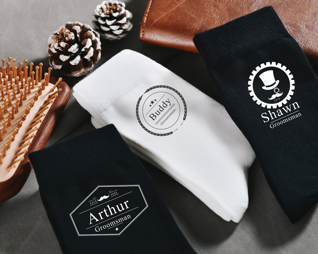 Personalized Groomsman Socks Wedding Best Man Gifts Customizable Text ...