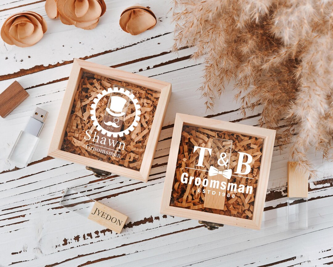 Personalized Wooden USB - Engraved Custom USB Stick - Weddings Gift Box ...