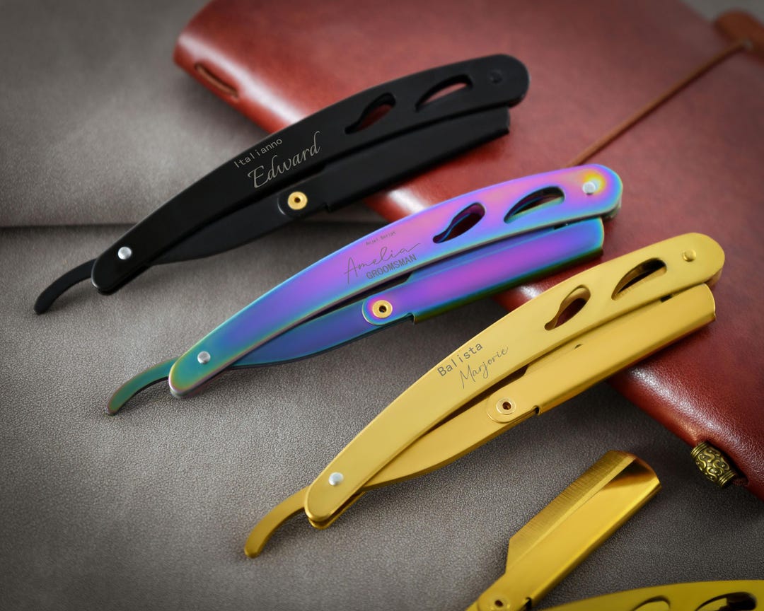 Men's Custom Engraved Razor Holder blade Not Included, Groomsman Gift ...