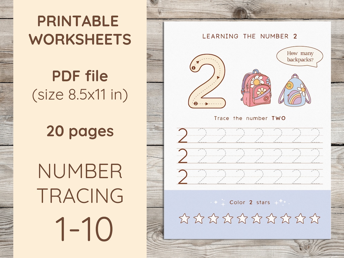 Preschool Number Worksheets, Number Tracing 1-10, Pre-k Math Workbook ...