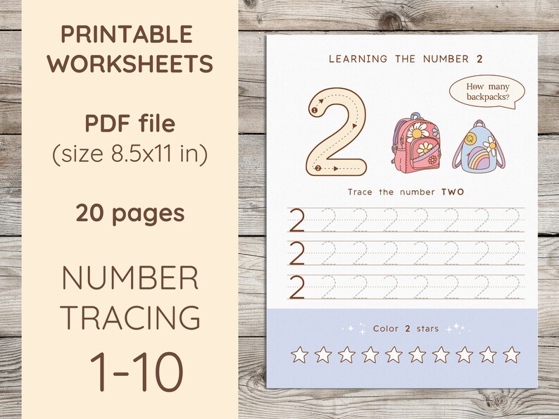 Preschool Number Worksheets, Number Tracing 1-10, Pre-k Math Workbook ...