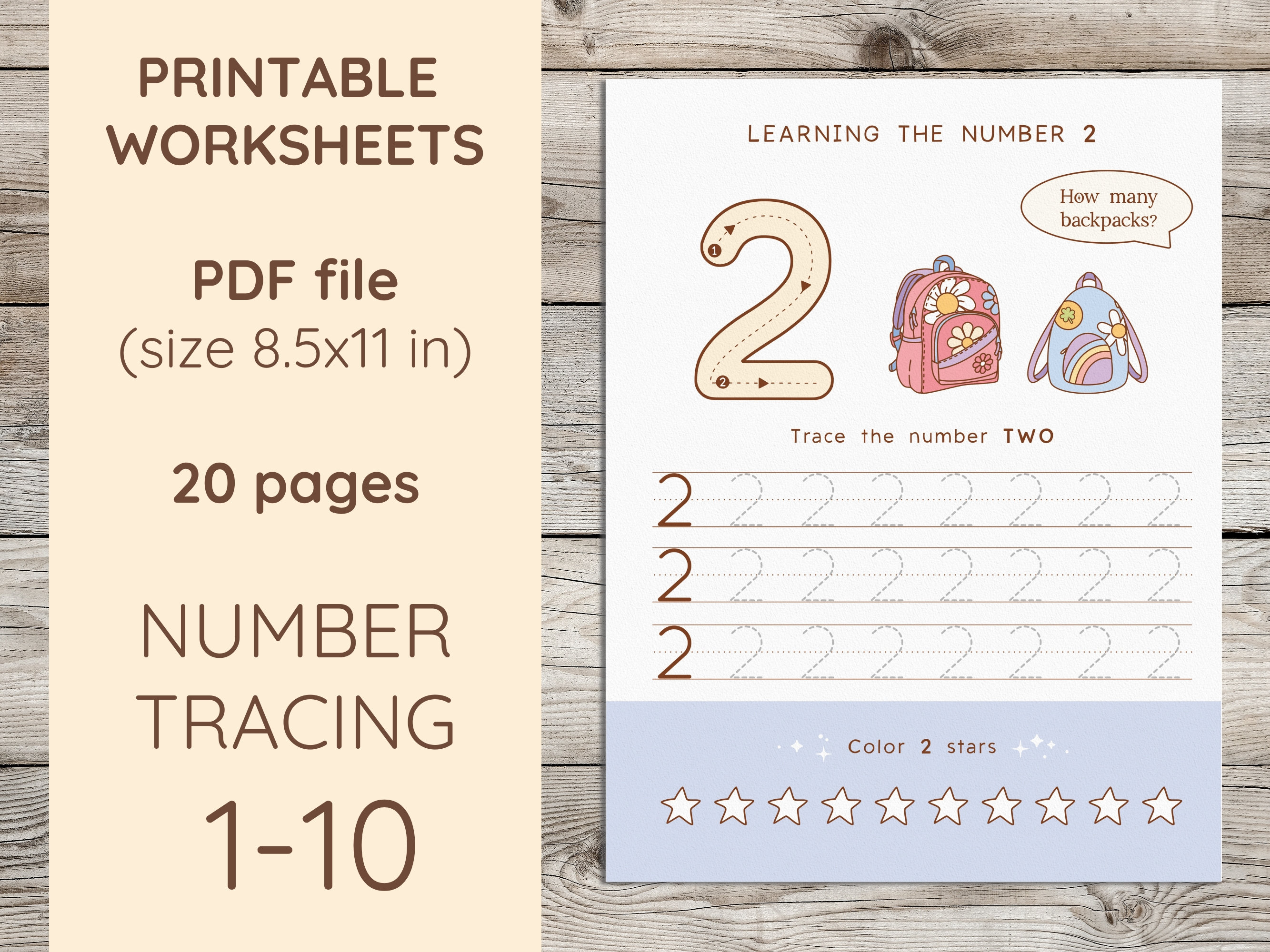 Preschool Number Worksheets, Number Tracing 1-10, Pre-k Math Workbook ...