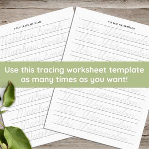 Cursive Handwriting Practice Sheet, Custom Name Tracing Worksheet ...