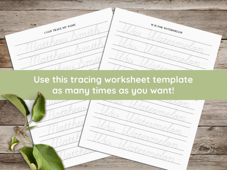 Cursive Handwriting Practice Sheet, Custom Name Tracing Worksheet ...