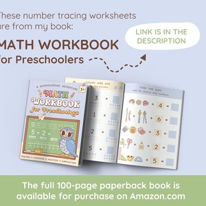 Preschool Number Worksheets, Number Tracing 1-10, Pre-k Math Workbook ...
