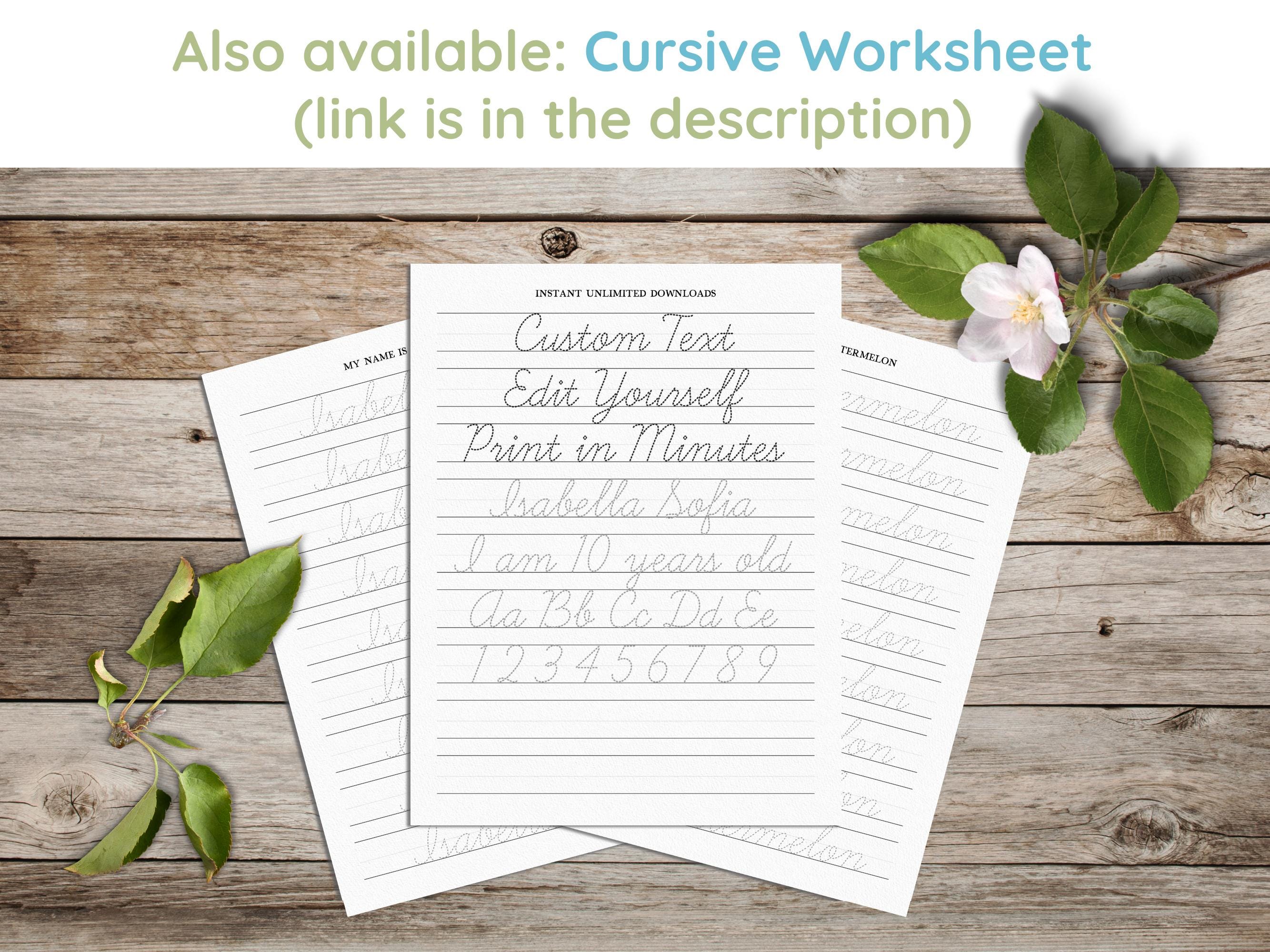 Custom Name Tracing Worksheet, Personalized Handwriting Practice Sheets ...